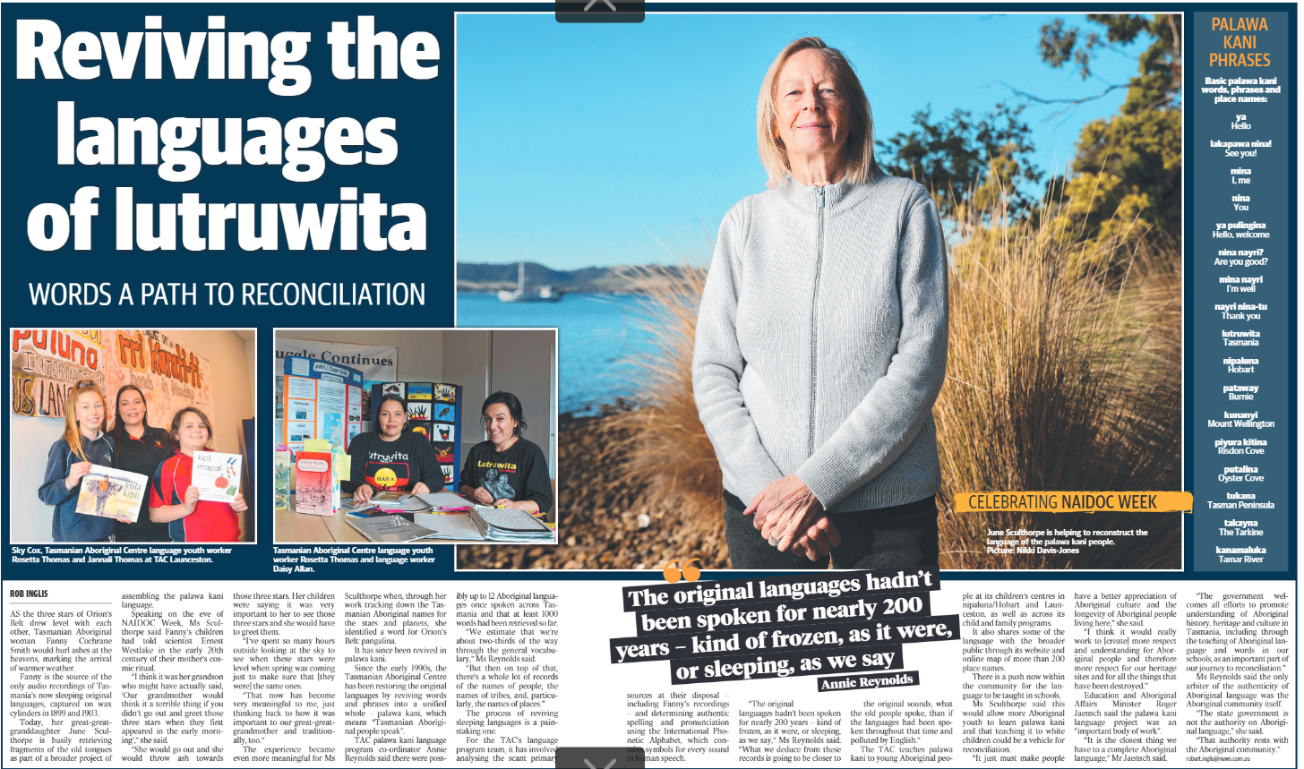 Waking language - Tasmanian Aboriginal Centre