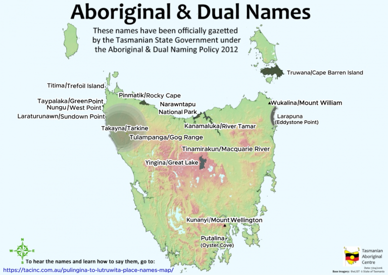 Aboriginal and Dual Names - Tasmanian Aboriginal Centre