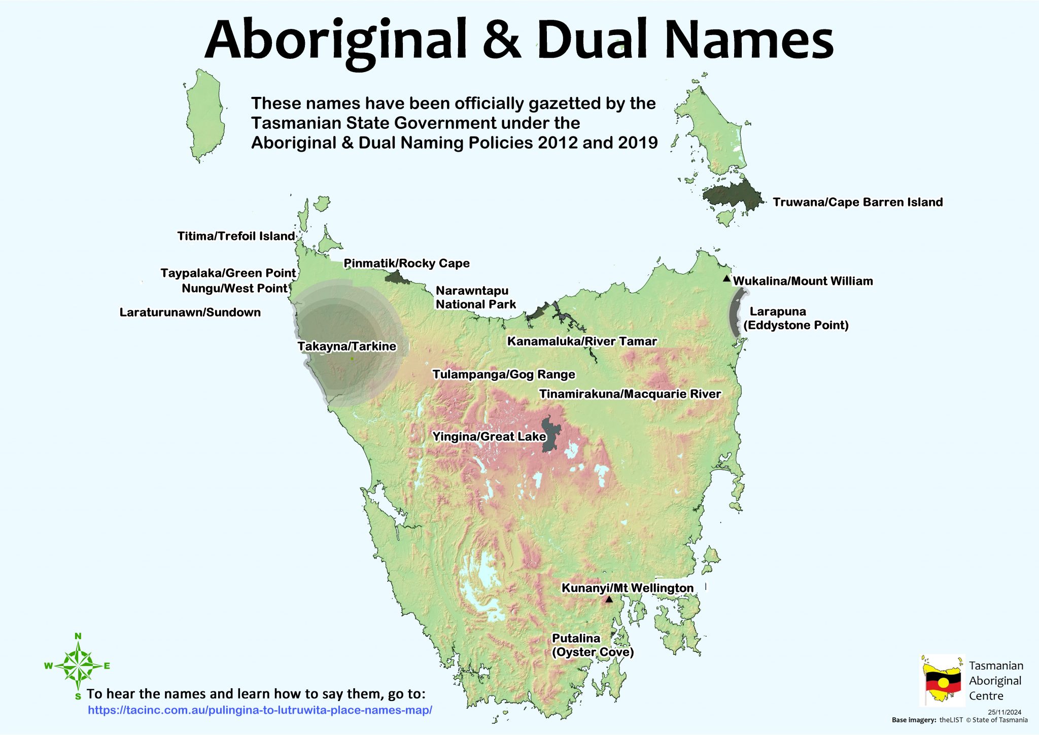 Aboriginal and Dual Names - Tasmanian Aboriginal Centre